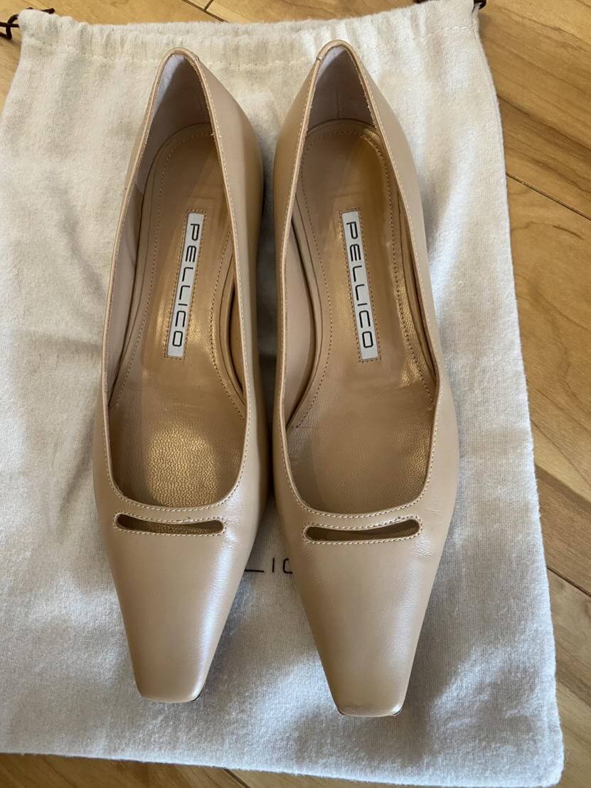 PELLICOのパンプス、クリーニング＆カラーリング（つま先の色剥げ）